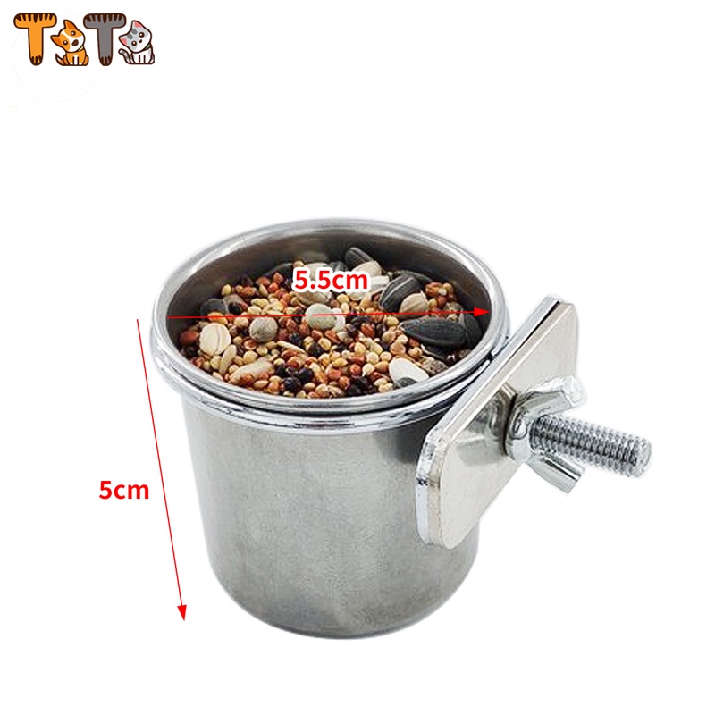 Ti Ti Bird Bowl Pet Hanging Bowl Stainless Steel Dog &Cat Feeding Food ...