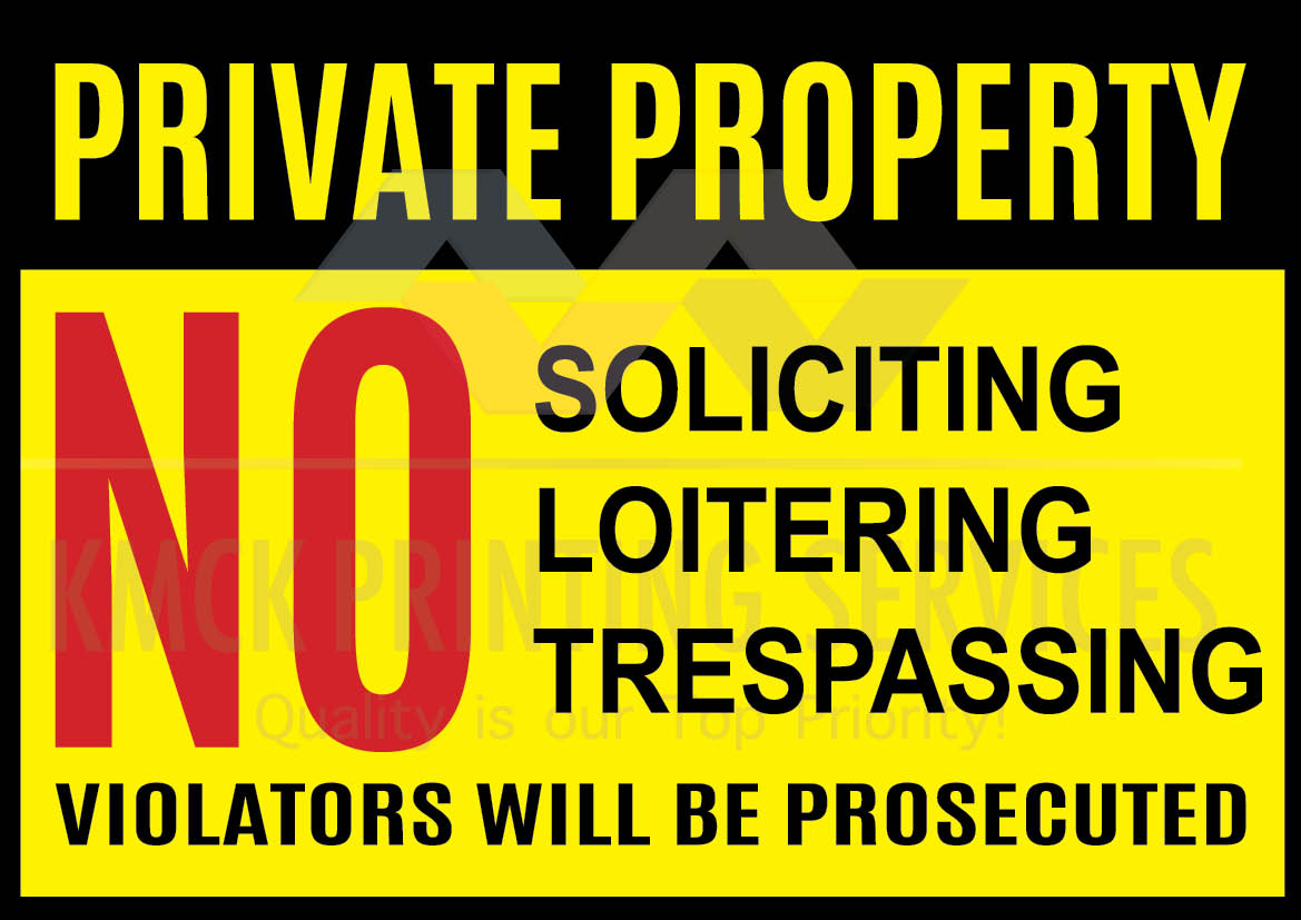 SOLICITING LOITERING TRESPASSING signages | Lazada PH