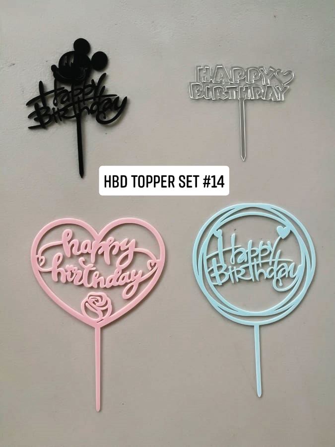 4pcs Happy Birthday Cake Topper Set - #14 | Lazada PH