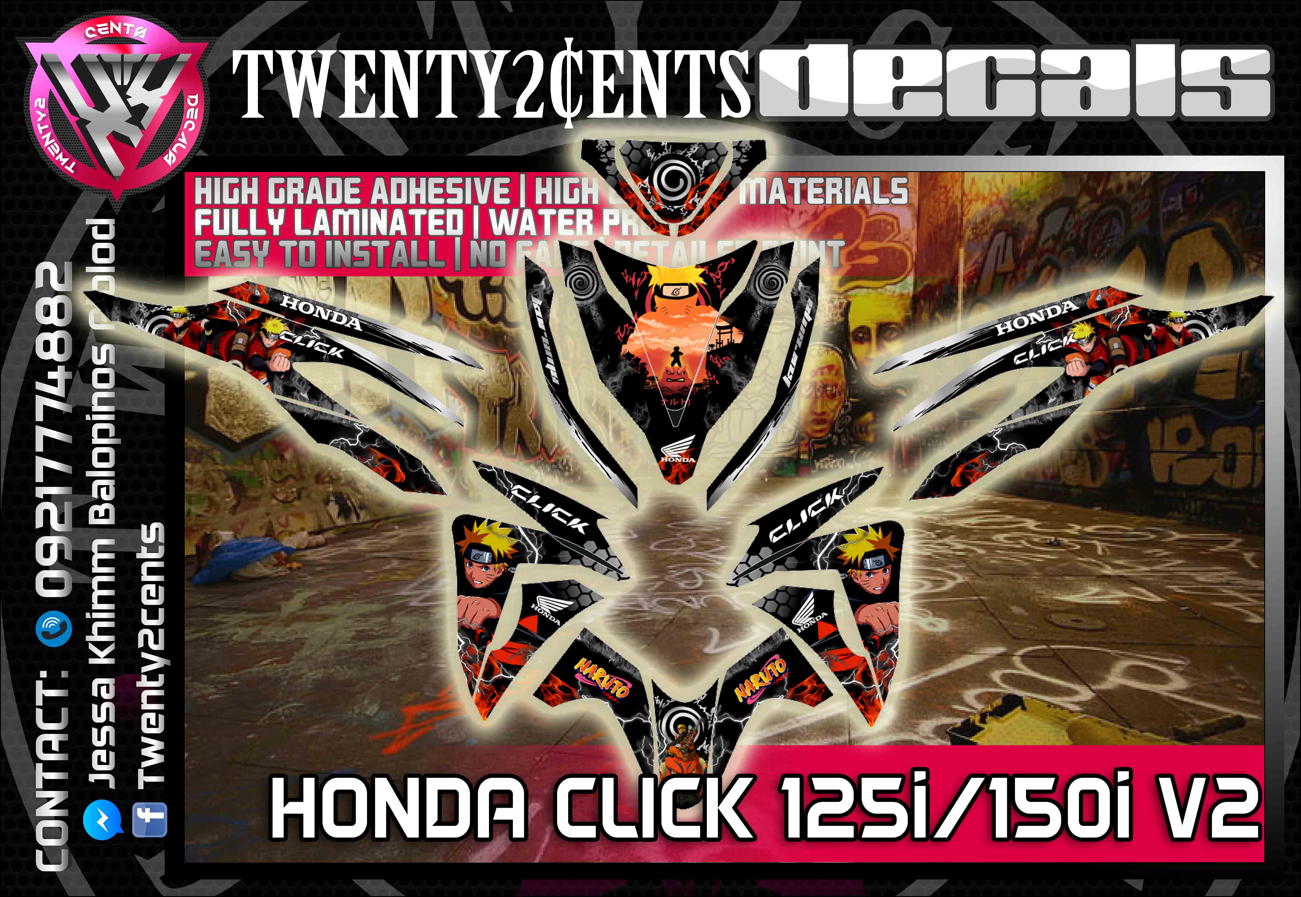 honda click 125i / 150i v2 game changer sticker decals naruto | Lazada PH