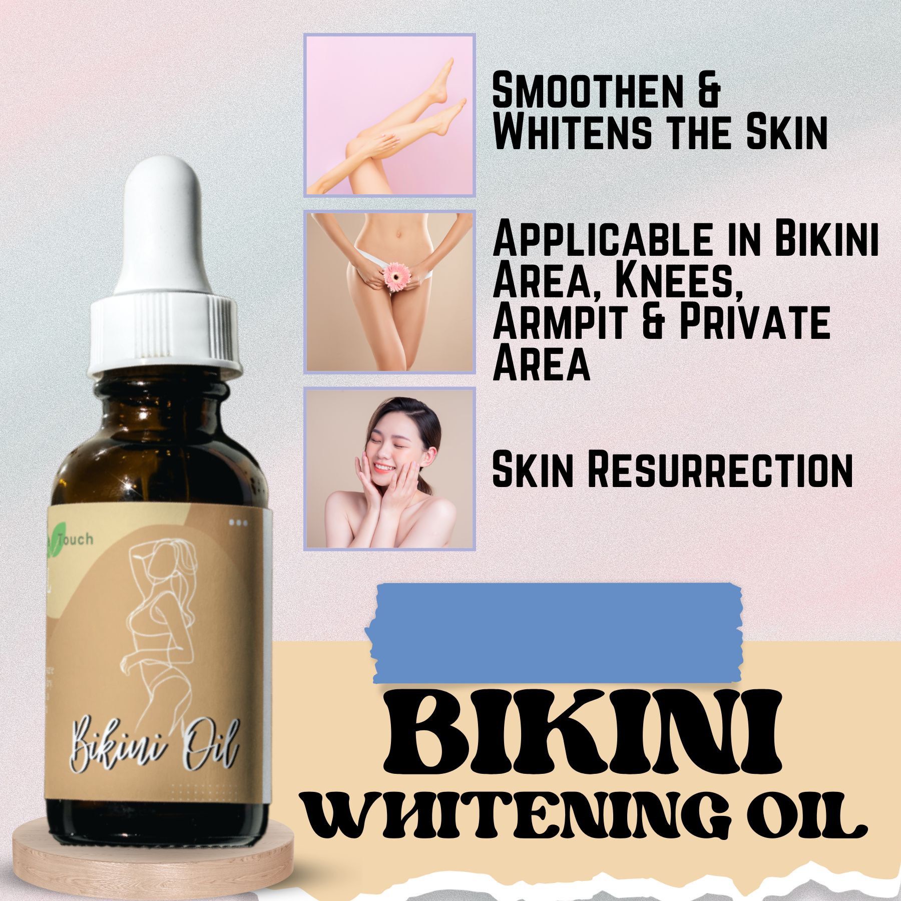 All-Natural Bikini Whitening Oil Serum - Your Secret to Stunning Skin Gentle on Sensitive Skin ...