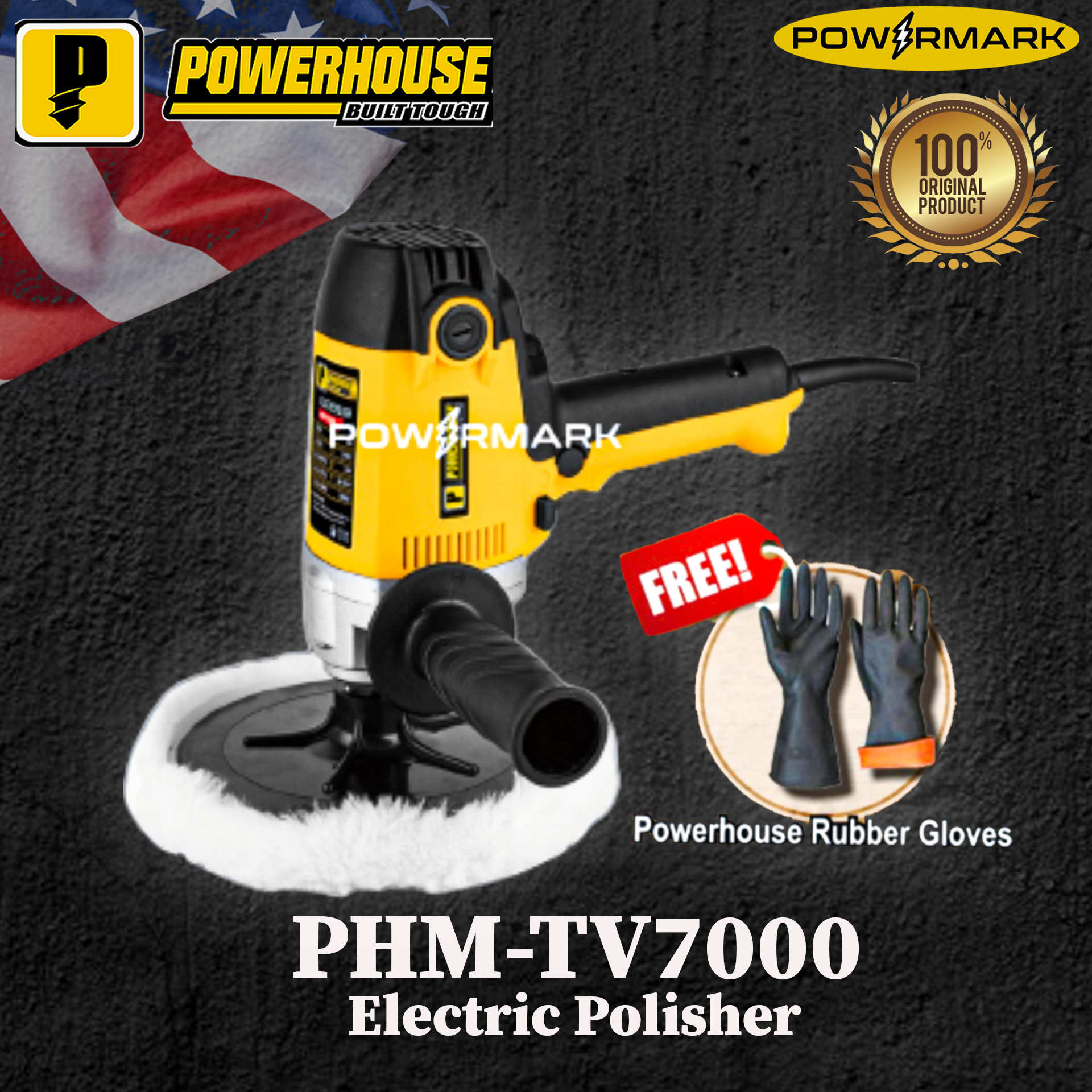 POWERHOUSE PHM-TV7000 Electric Polisher with FREE Powerhouse Rubber ...