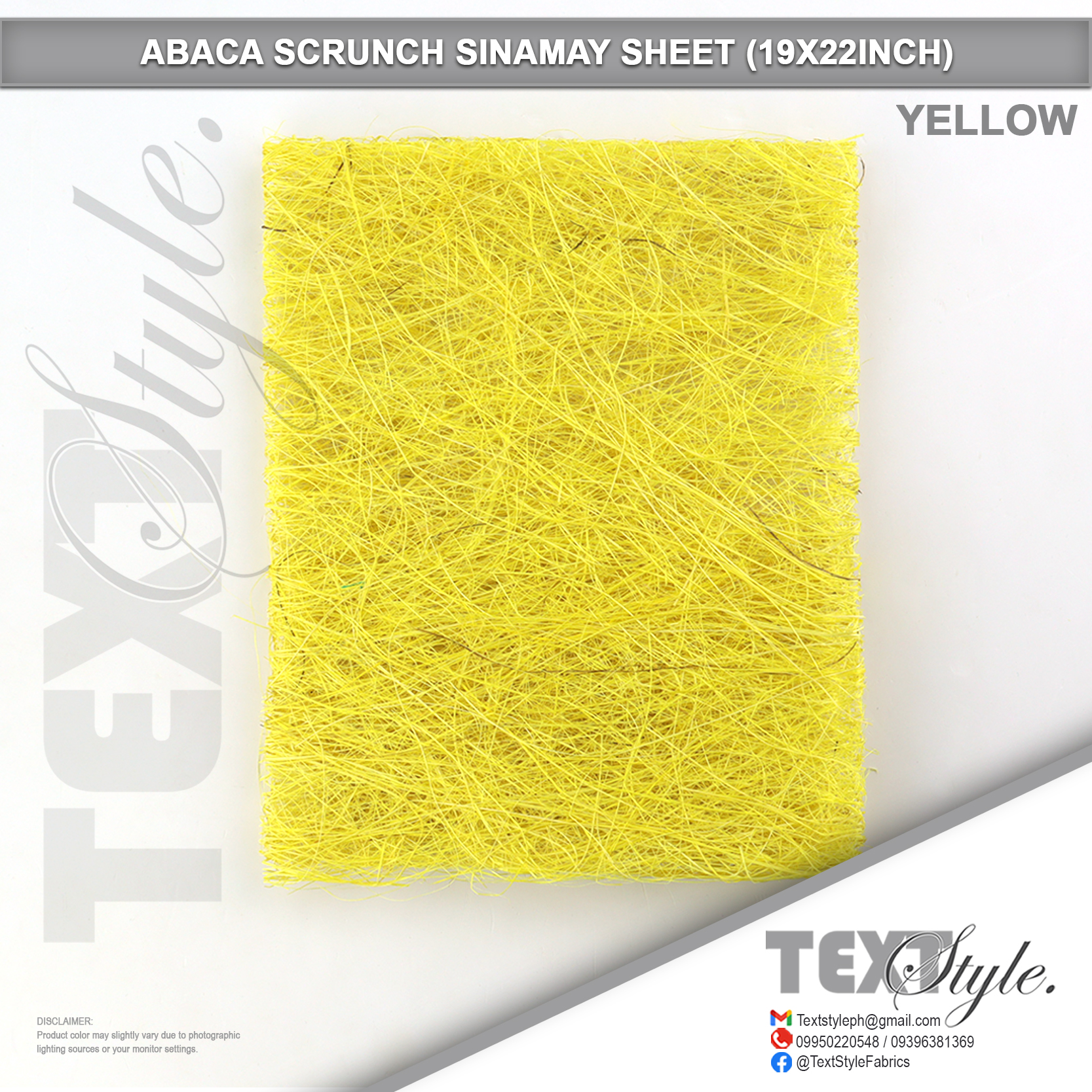 Textstyle Abaca Scrunch Mat Sinamay Fabric Sheet Wrapper Gift Packaging ...