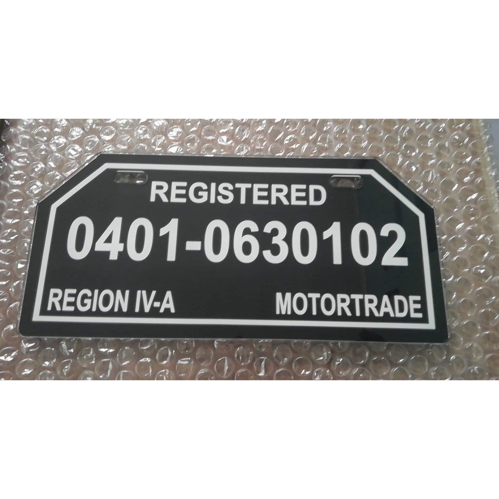 quality TEMPORARY Acrylic Motor/Ebike Plate | Lazada PH