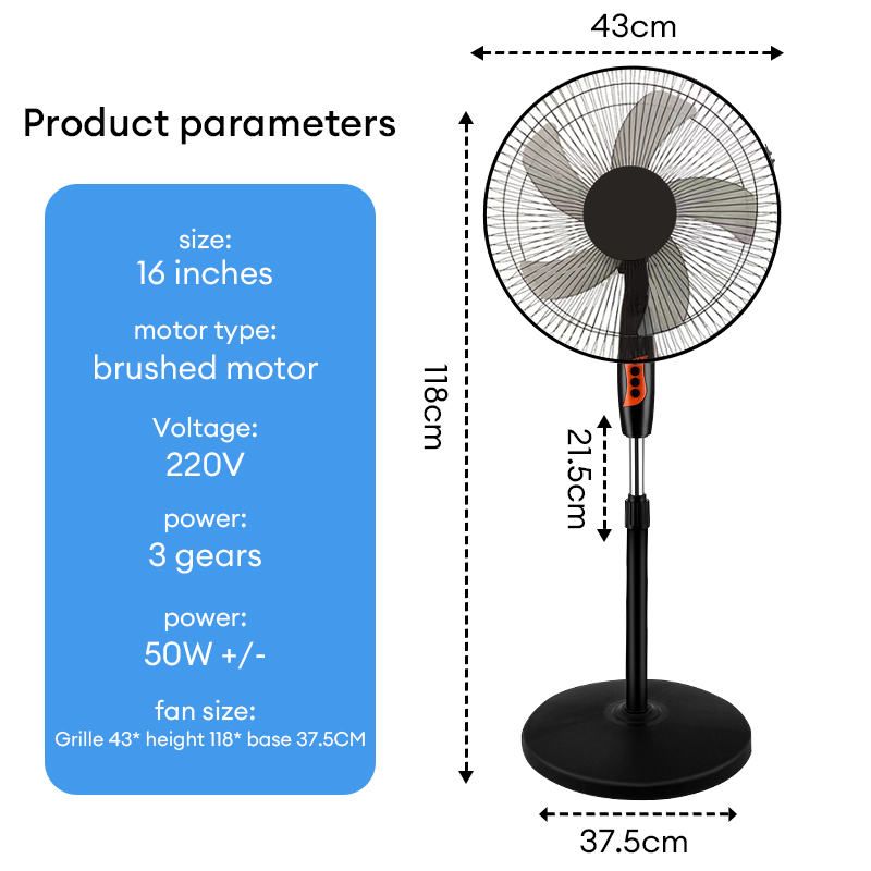 Electric fan stand fan 16" inches electric fan promo sale 3-speed wind ...