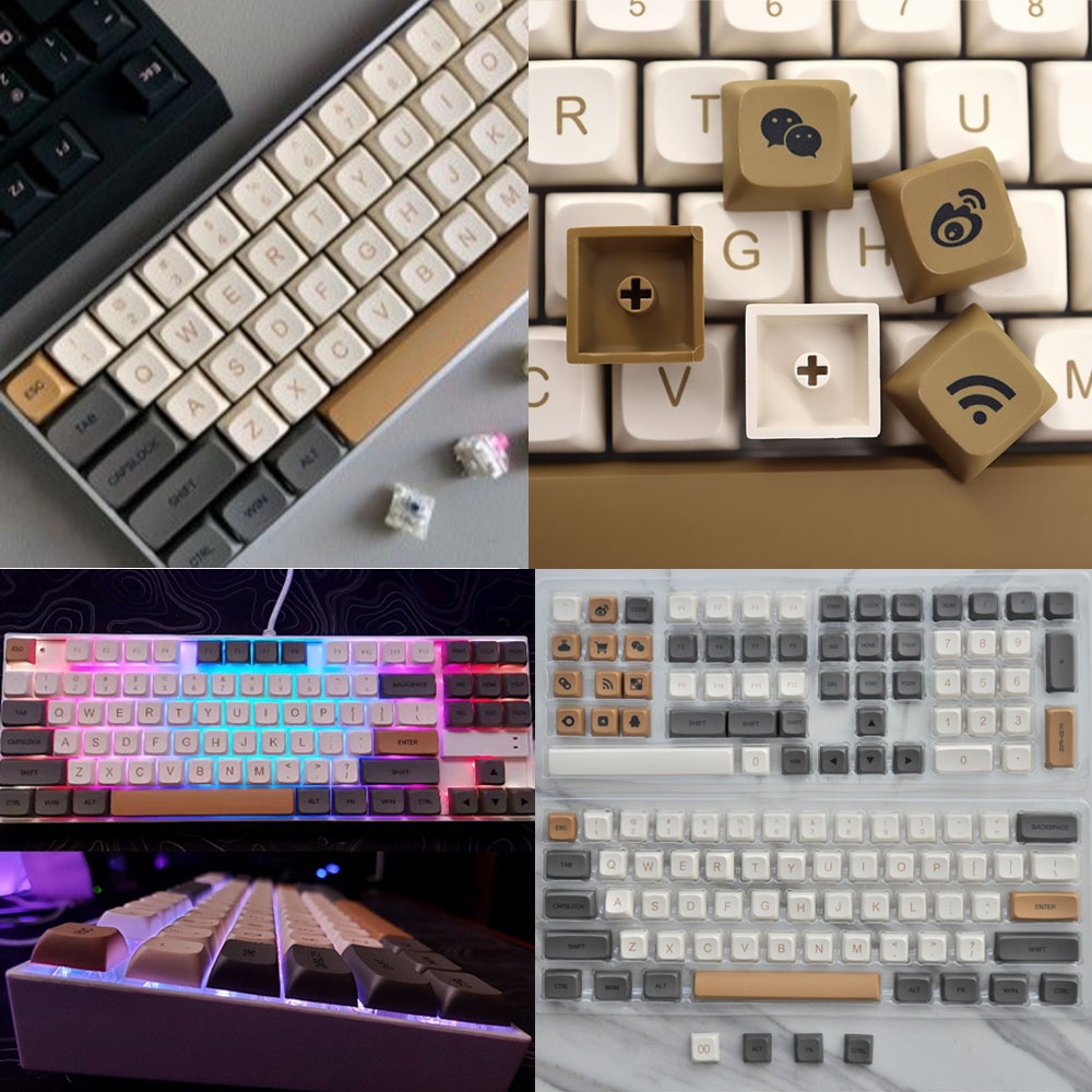 【Ready Stock】 COD#Honey Milk Theme Keycaps Japanese Sublimation PBT ...