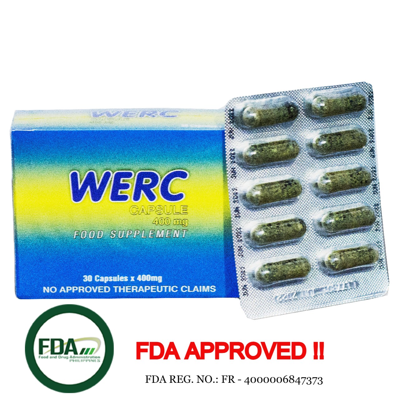 Werc Capsule 400mg Food Supplement (ONE MONTH PACK!! 30 Capsules ...