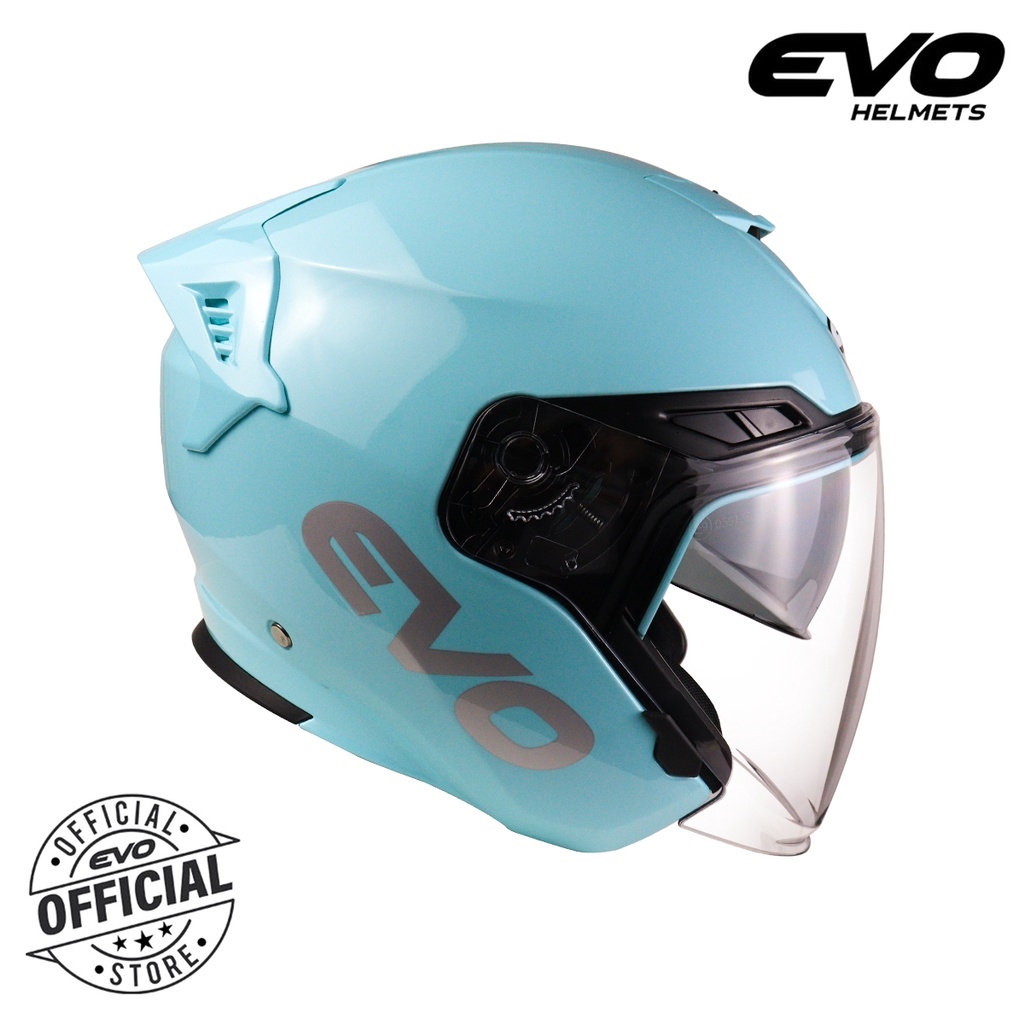 EVO RX-7 Plain Half Face Dual Visor Helmet With Free Clear Lens (NEW ...