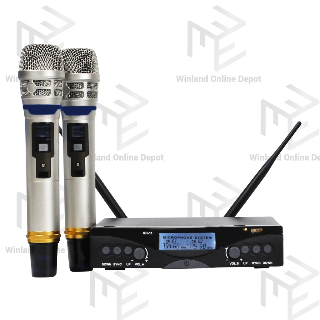 SH-11 Professional Wireless Microphone 2 Channel Wireless Microphone 2 ...