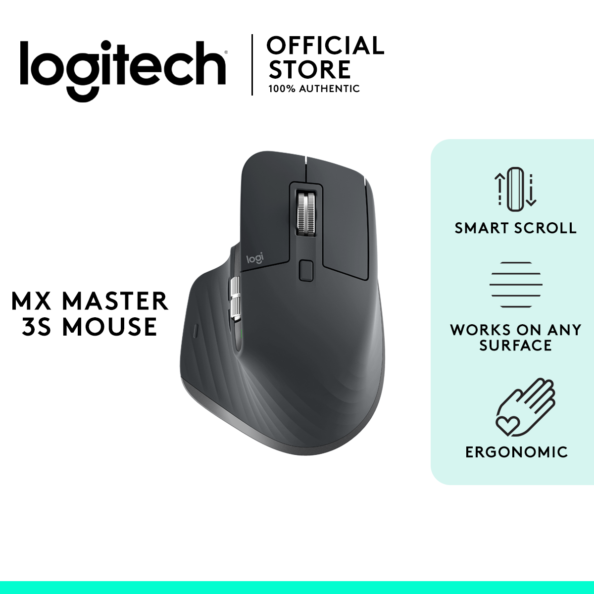 Logitech MX Master 3S Wireless Performance Mouse with Ultra-fast Scrolling, Ergo, 8K DPI, Quiet ...