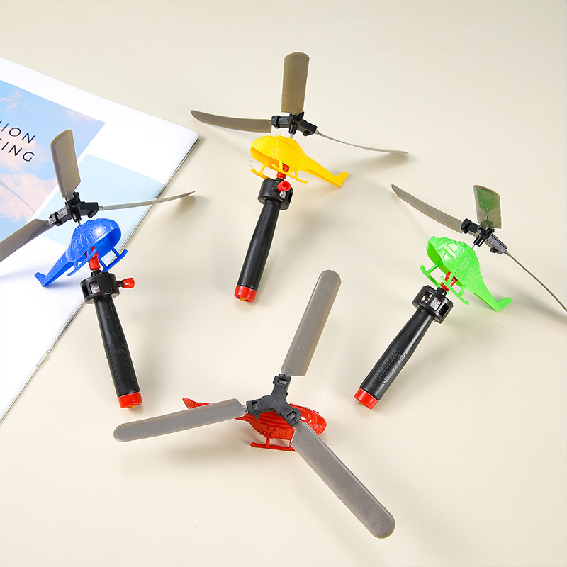 Pull Line Helicopter Bamboo Dragonfly Ufo Handle Up Children's ...