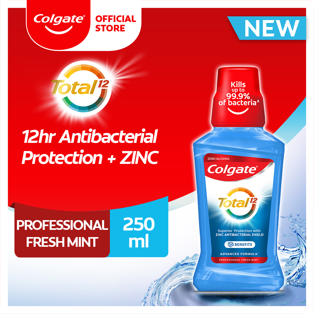 Colgate Total Antibac Professional Fresh Mint Mouthwash 250mL | Lazada PH