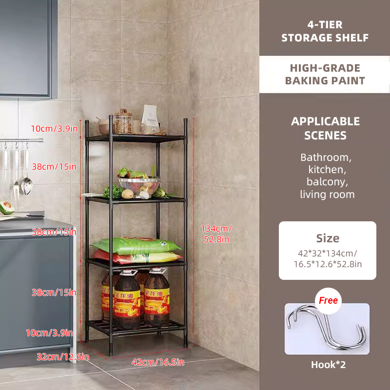 Kitchen Storage Racks Organizer Shelf Layer Space Saver Grocery Cabinet ...