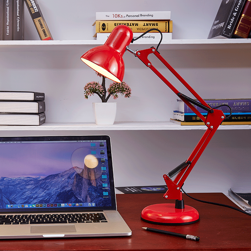 Metal Adjustable Long Swing Arm Work Led Desk Lamp Study Room Table ...