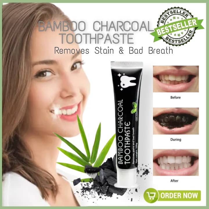 100% Effective Bamboo Charcoal Teeth Whitening Black Toothpaste ...