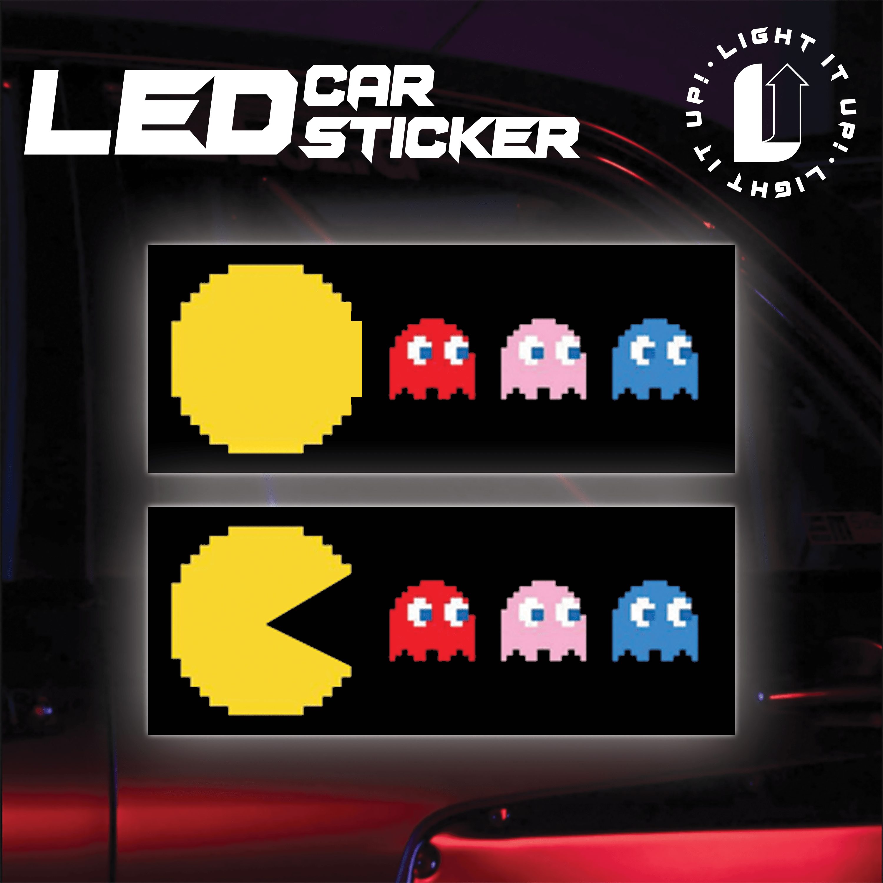 LED CAR STICKERS / WINDSHIELD STICKER/ WANTED STICKER/ LIGHT IT UP ...
