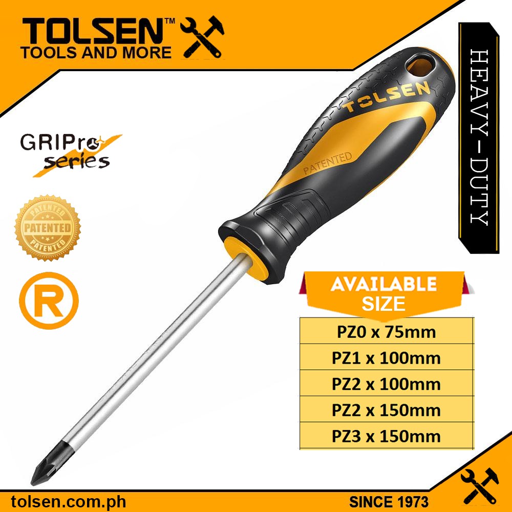 Tolsen Pozi Screwdriver (PZ0 x 75mm | PZ1 PZ2 x 100mm | PZ2 PZ3 x 150mm ...
