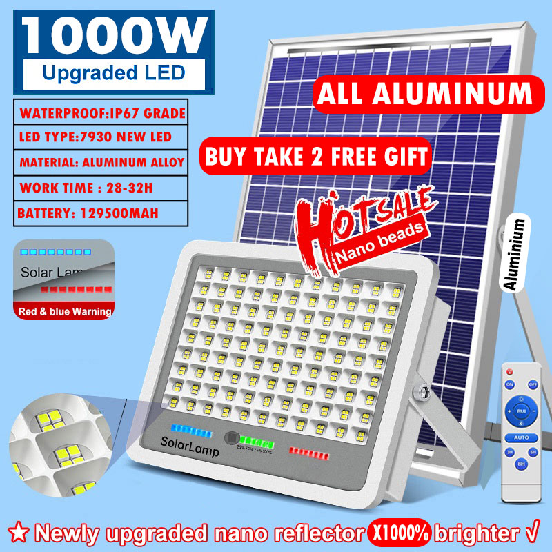 Free Shipping 】solar flood light 1000W solar light outdoor waterproof ...