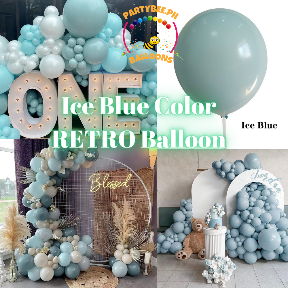 100pcs Ice Blue Retro Color Balloons 12inch Latex Party Balloons ...