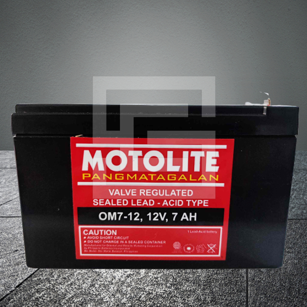 Motolite OM7-12 Rechargeable 12V 7AH Valve Regulated Lead Acid (VRLA) Battery replacement for ...