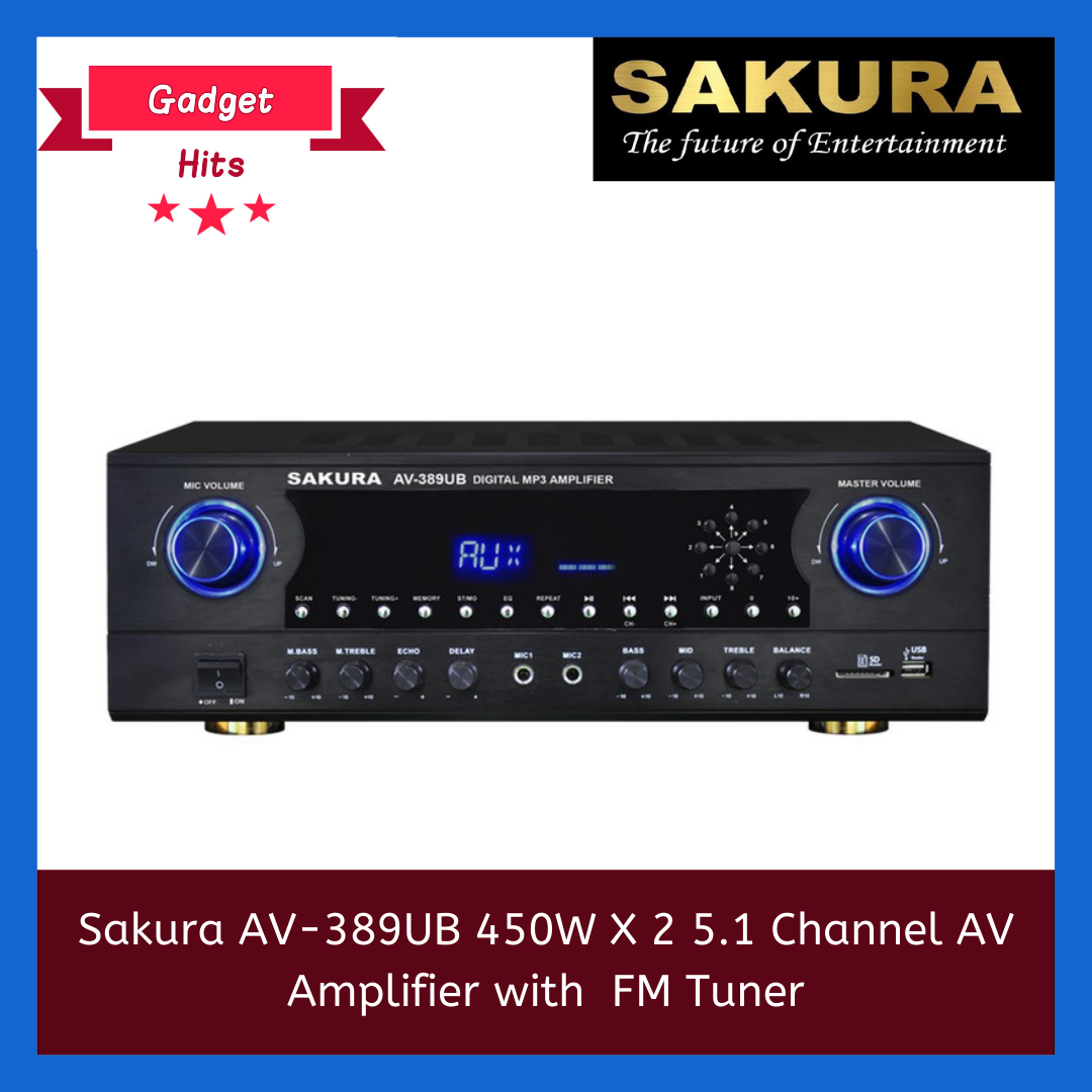 Sakura AV-389UB 450W X 2 5.1 Channel AV Amplifier with FM Tuner, USB/SD Port | Lazada PH