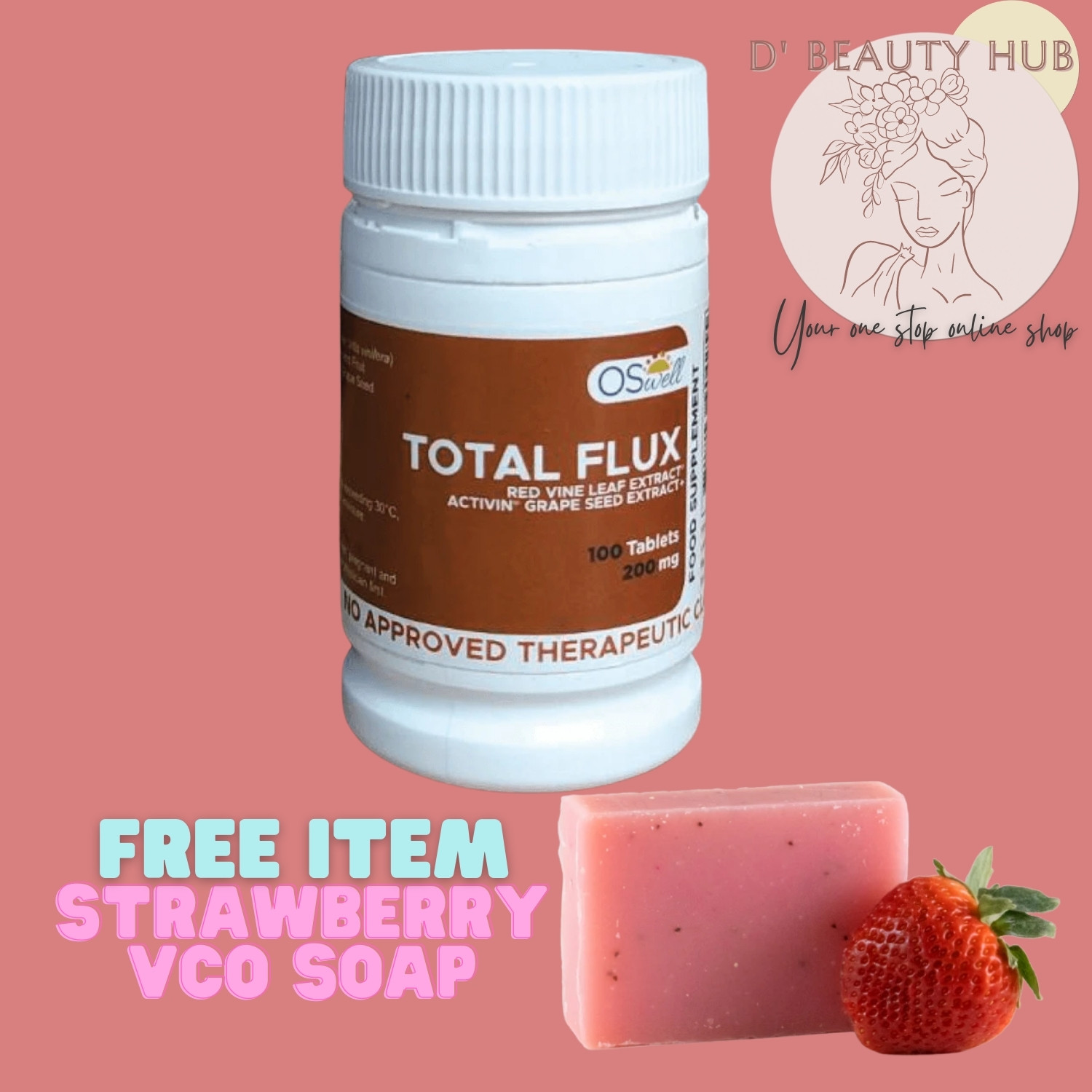 Oswell Total Flux with Red Vine Leaf and Grape Seed Extract 200mg 100 ...