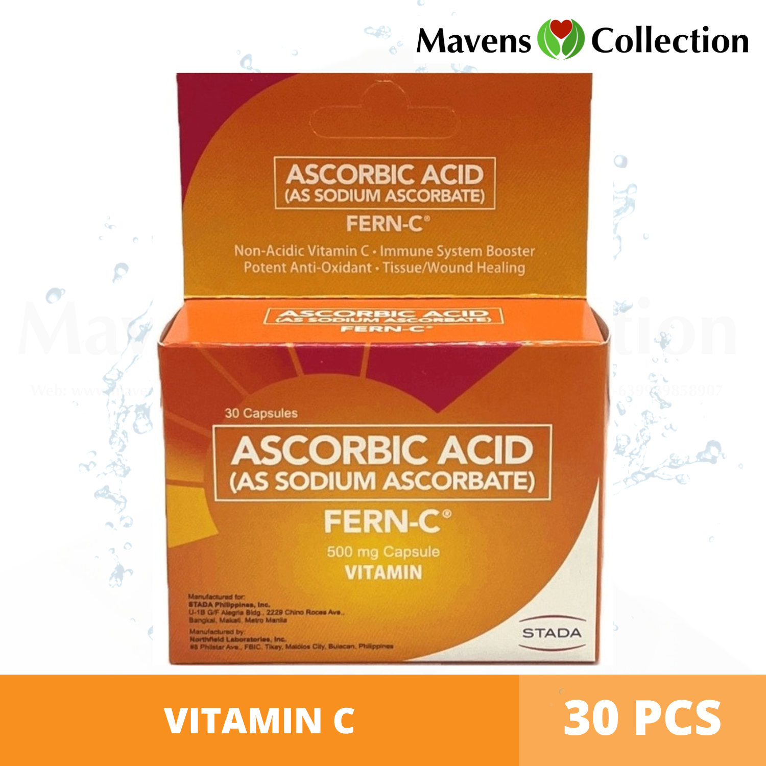 Fern-C Non-Acidic Vitamin C, Sodium Ascorbate, 568mg, 1 box 30 capsules ...
