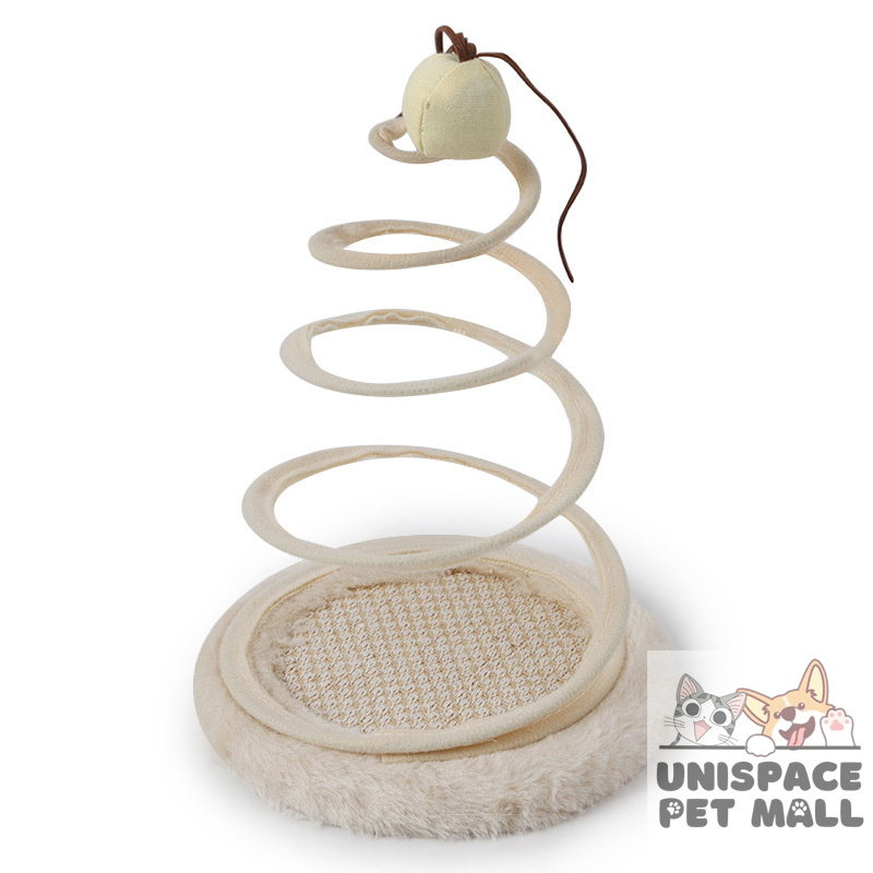 Unispace Plush Interactive Coil Spring Cat Toy Mouse Shape Elastic ...