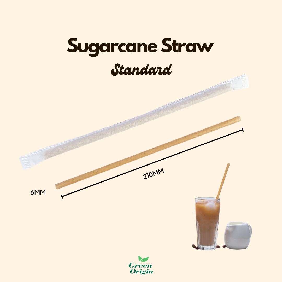 Sugarcane Straw: 100pcs 6mm Standard Straw, Iced Coffee Straw ...