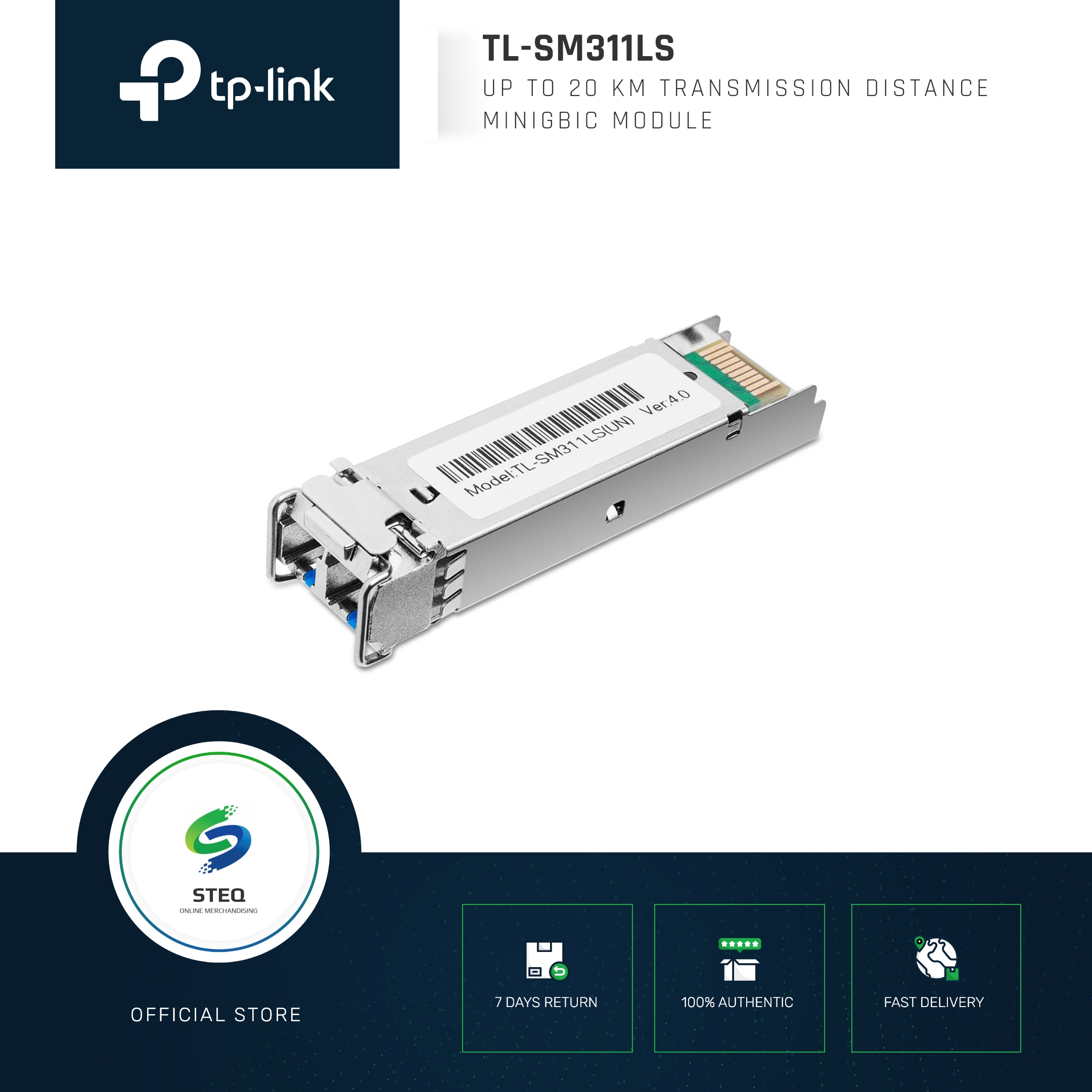 STEQ TP-LINK TL-SM311LS Gigabit SFP module, Single-mode, MiniGBIC, LC ...
