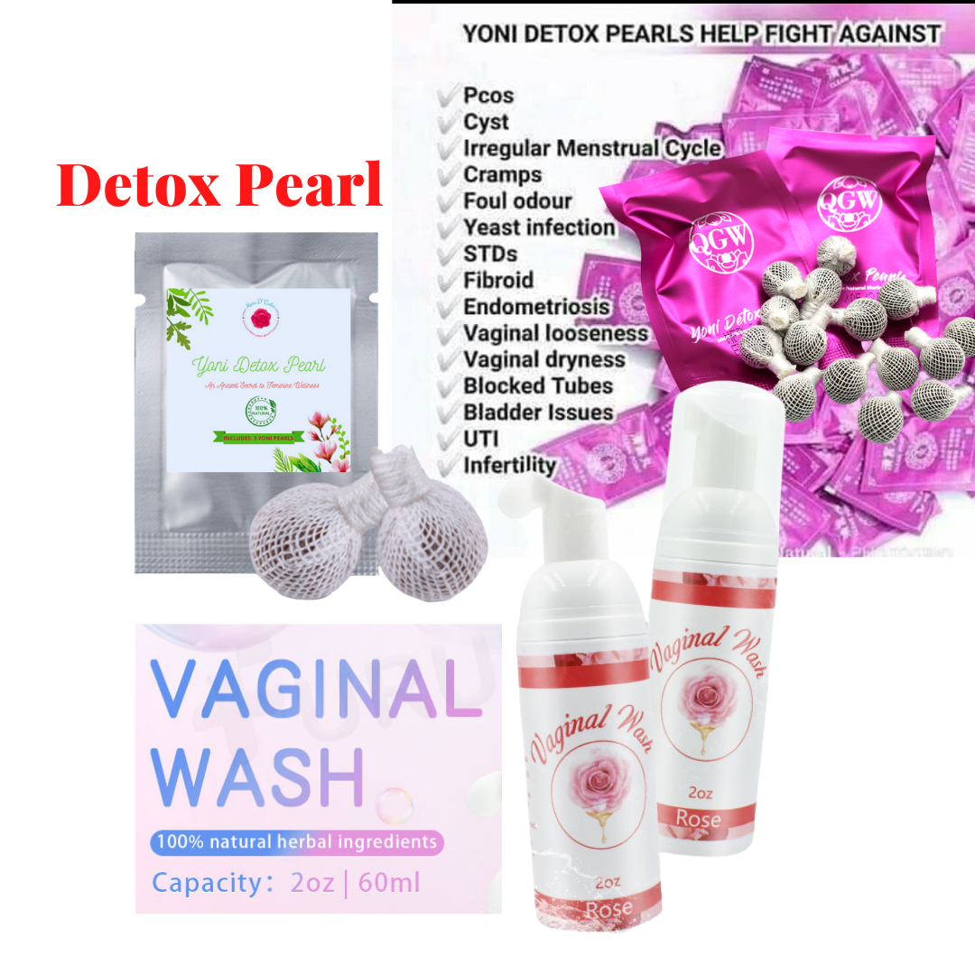BUNDLE Original Vaginal Detox Pearls + Feminine Wash Womb Wellness Yoni ...