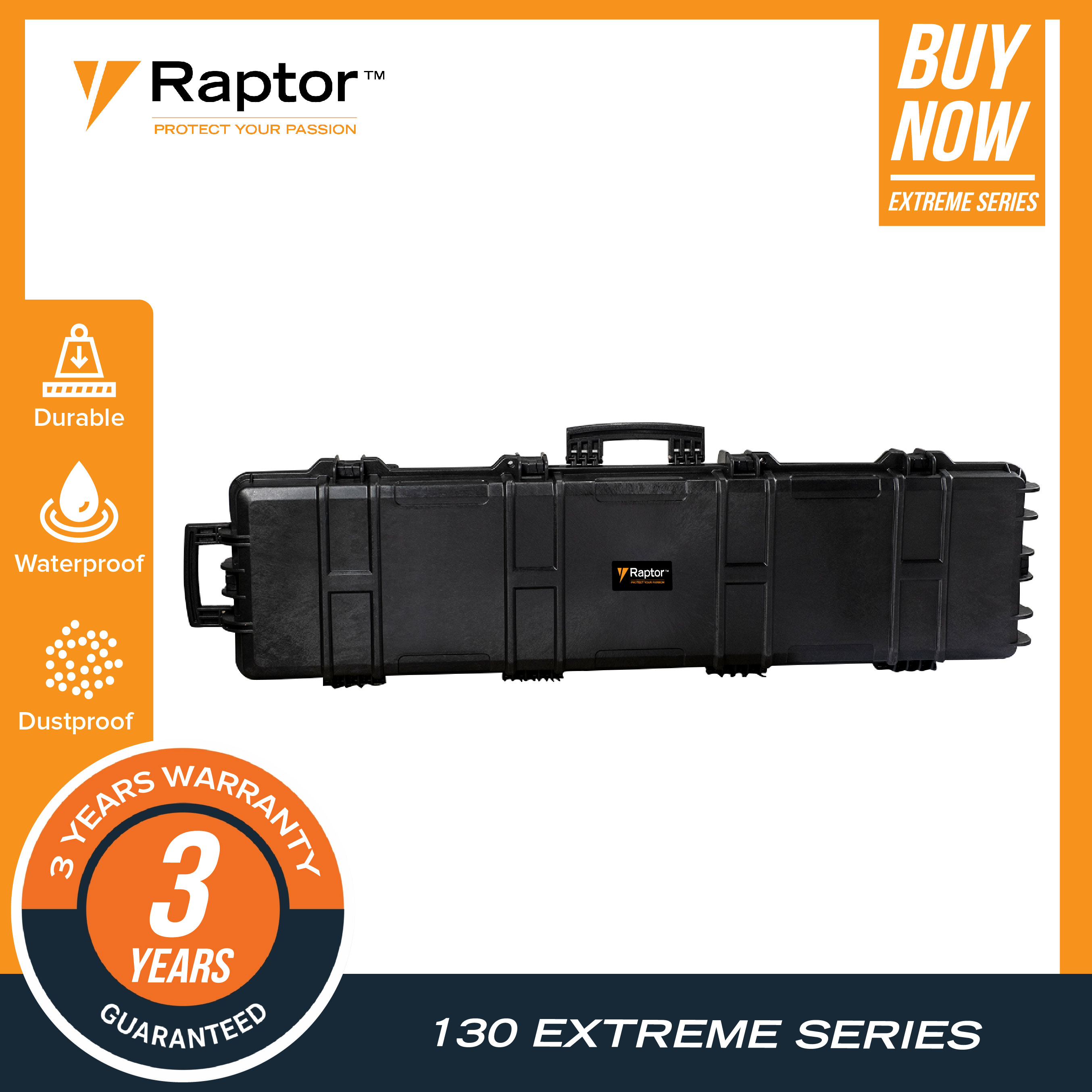 Raptor 130 Extreme Waterproof and Dustproof Trolley Hardcase for Rifle ...
