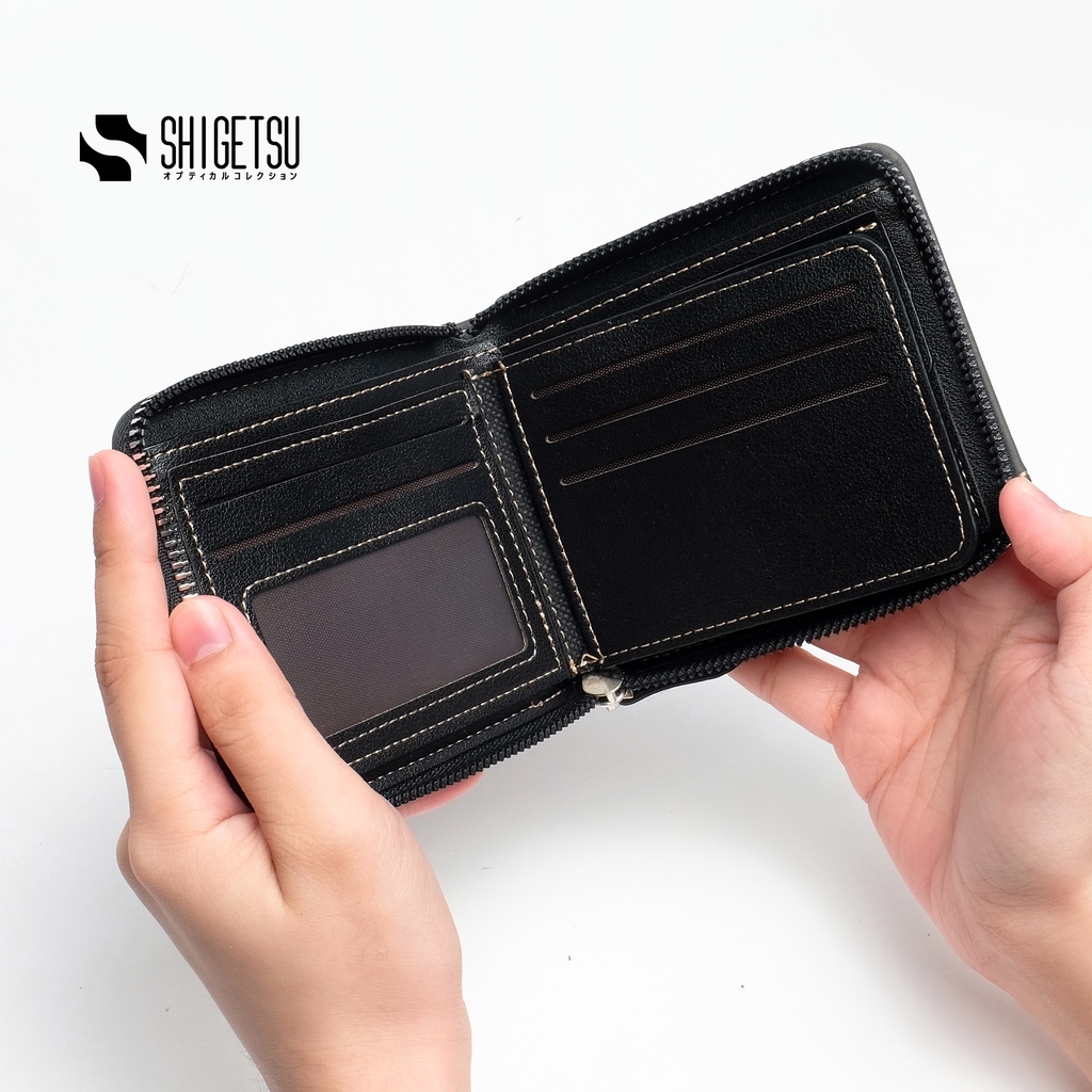 Shigetsu HYOGO Faux Leather Folding Wallet with Attached Flip Pocket ...