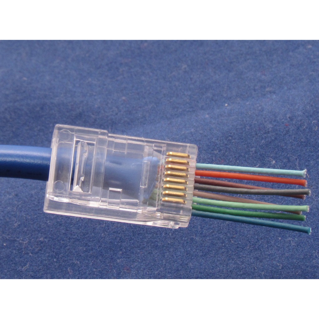 RJ45 Connector CAT5 / CAT6 Plug EZ RJ45 Modular 8P8CR End Pass Through ...