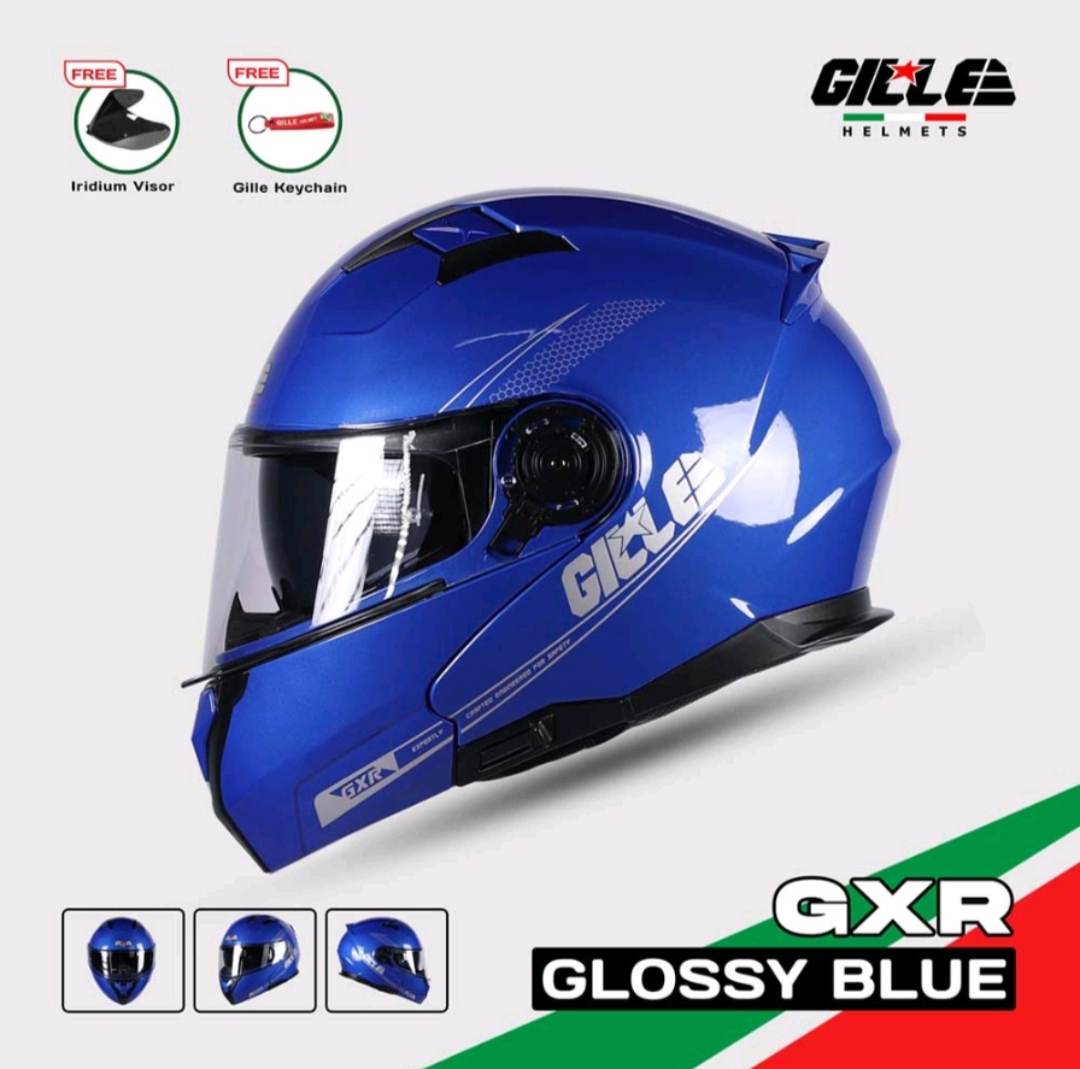Gille GXR Modular Dual Visor Motorcycle with free Iridium Silver Lens ...