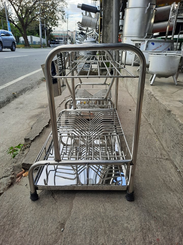 PURE STAINLESS 2 LAYER DISH RACK PINGGANAN HEAVY DUTY WITH FREE ITEM ...