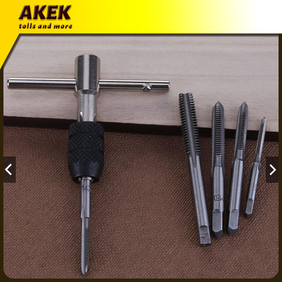 6pcs T-type Machine Screw Thread Tap Wrench M3/M4/M5/M6/M8 Tap Set DIY ...