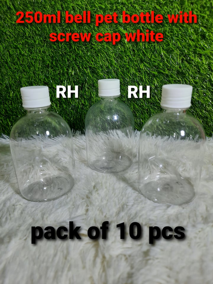 pack of 10pcs 250ml bell shape pet bottle with white screw cap | Lazada PH