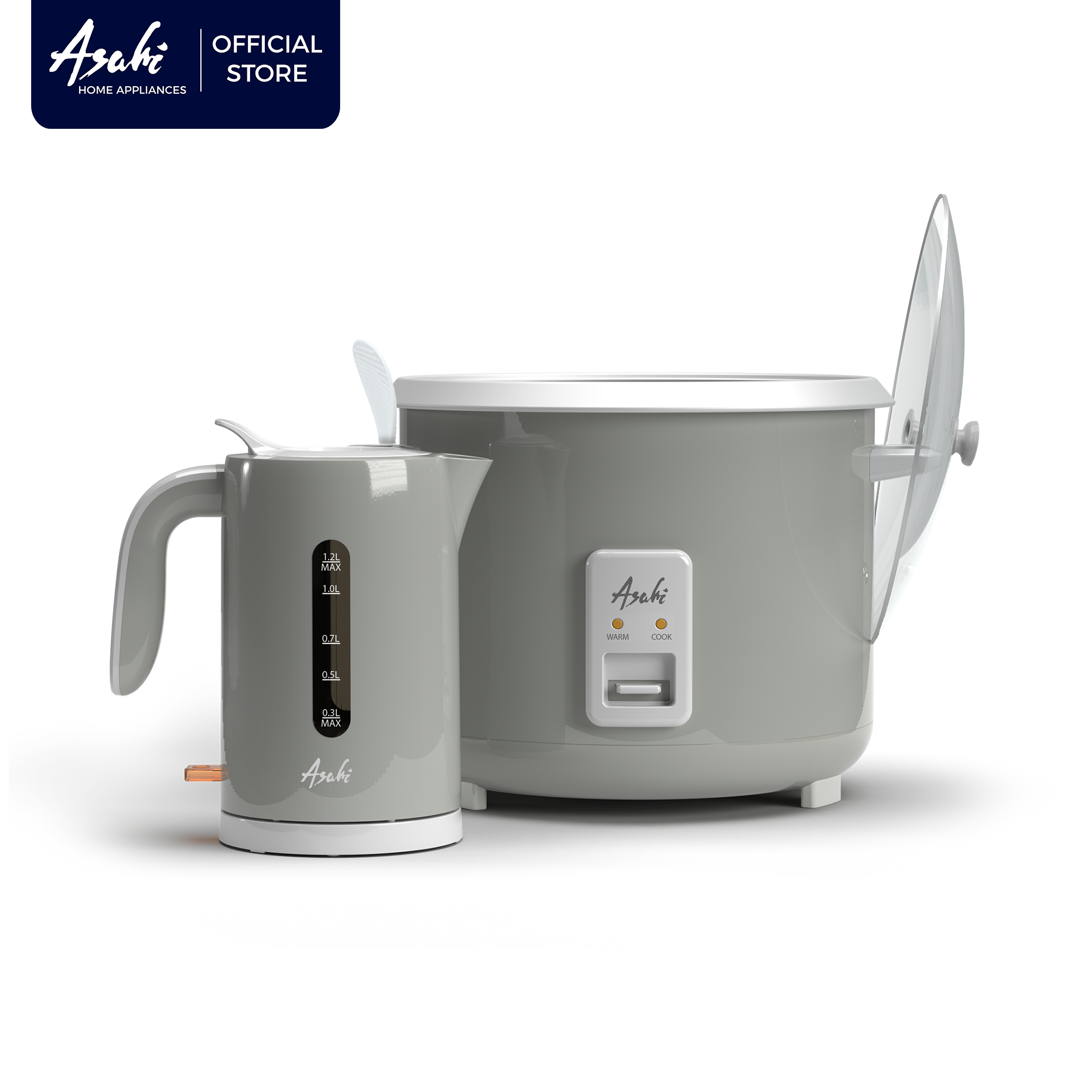 Asahi Bundle RC 86 8 Cups Rice Cooker + EK 124 1.2L Electric Kettle ...