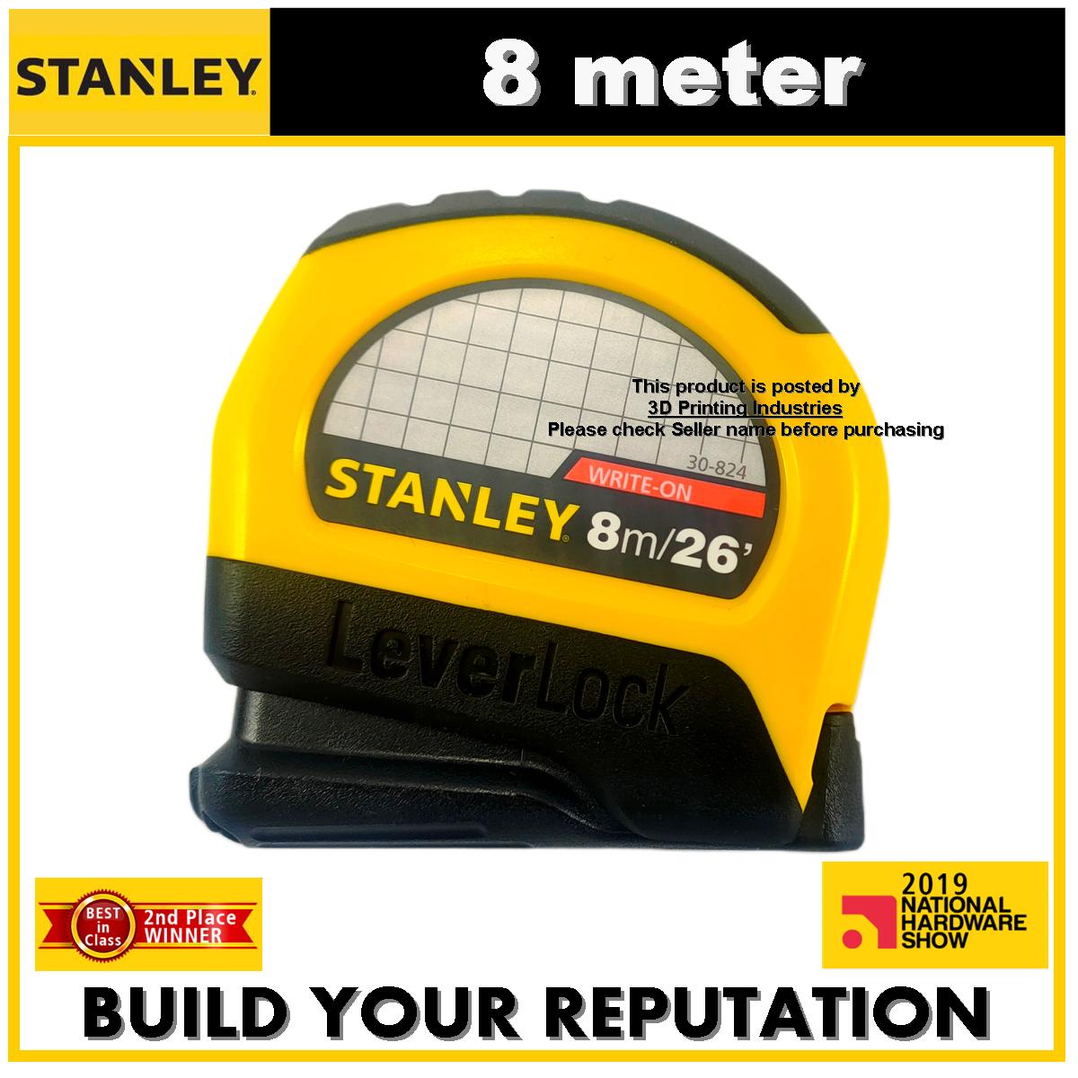 Stanley Steel Tape 8 meter 8M LEVER LOCK 30-824 Tylon Steel Tape Heavy ...