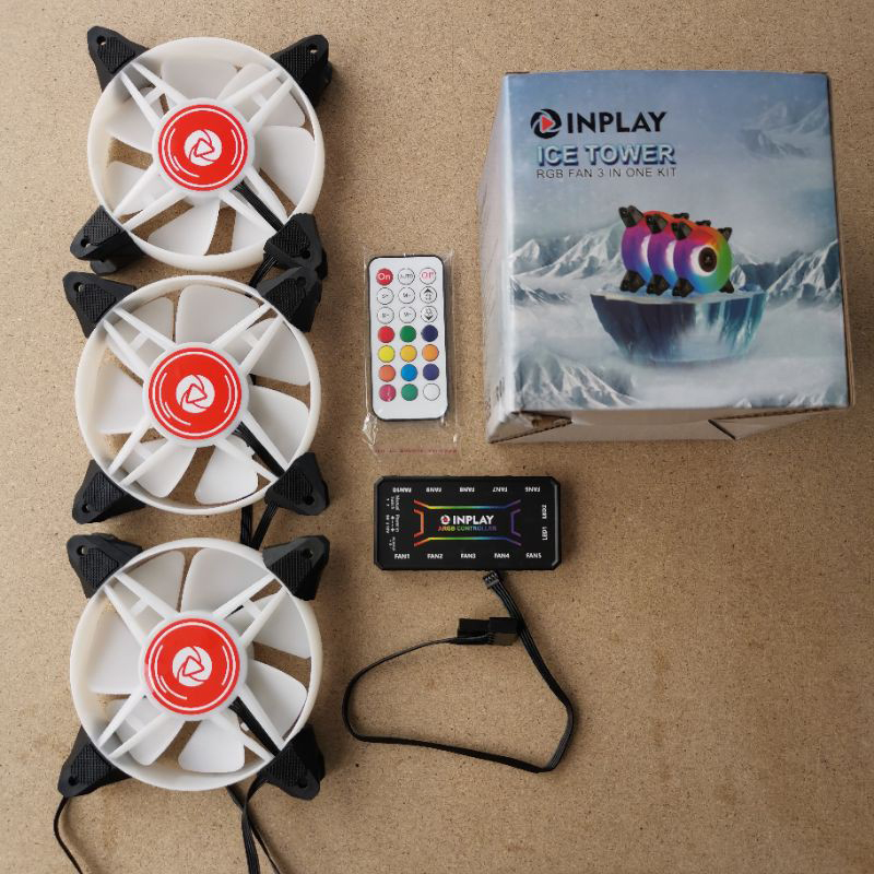INPLAY ICE TOWER RGB FAN 3 IN ONE KIT | 3PCS 12CM Cooling fan | RGB ...