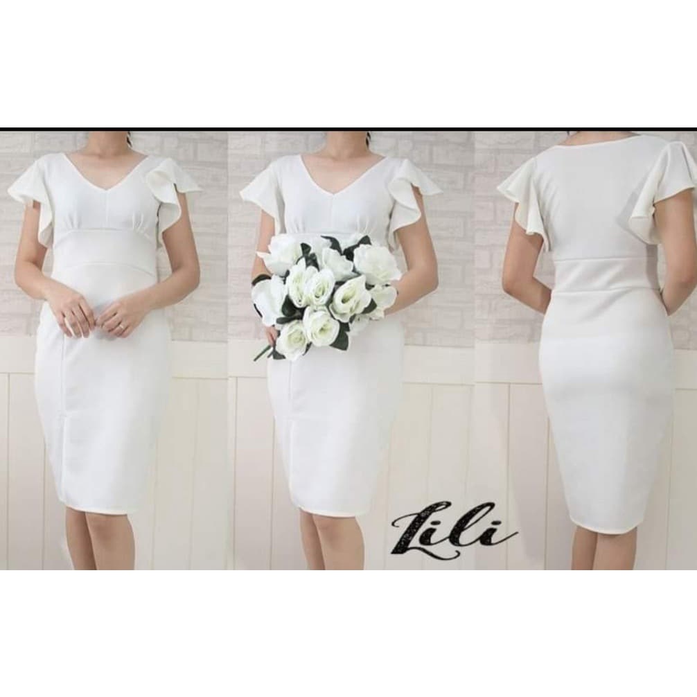 White Formal Dress for Civil Wedding, Graduation, Baptismal, Dedication ...