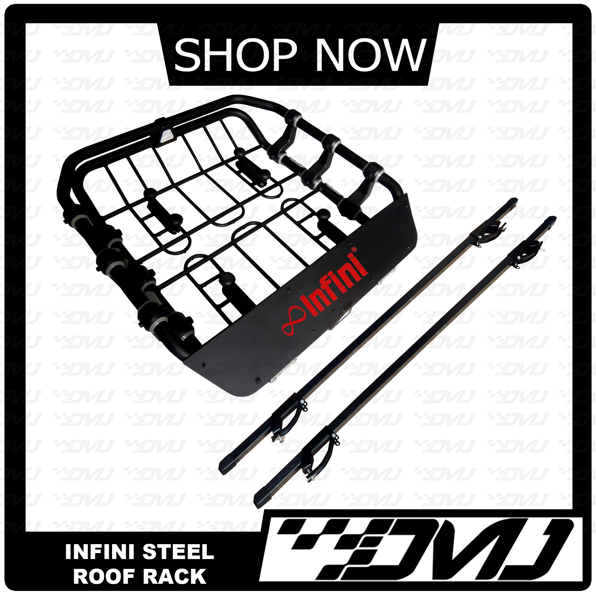 INFINI Atomic 38x38 Universal Steel Roof Rack Top Load Carrier with ...