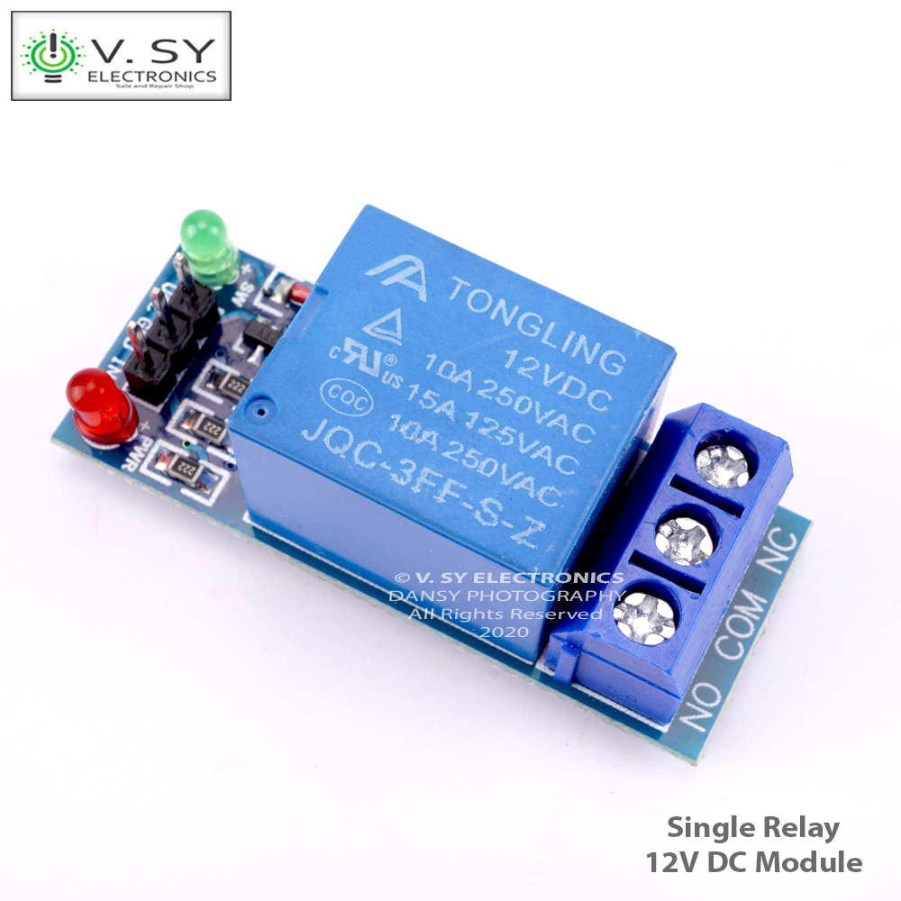12V DC Single Channel Relay 1 Channel Relay 1-Way Relay Module 1CH 10A ...