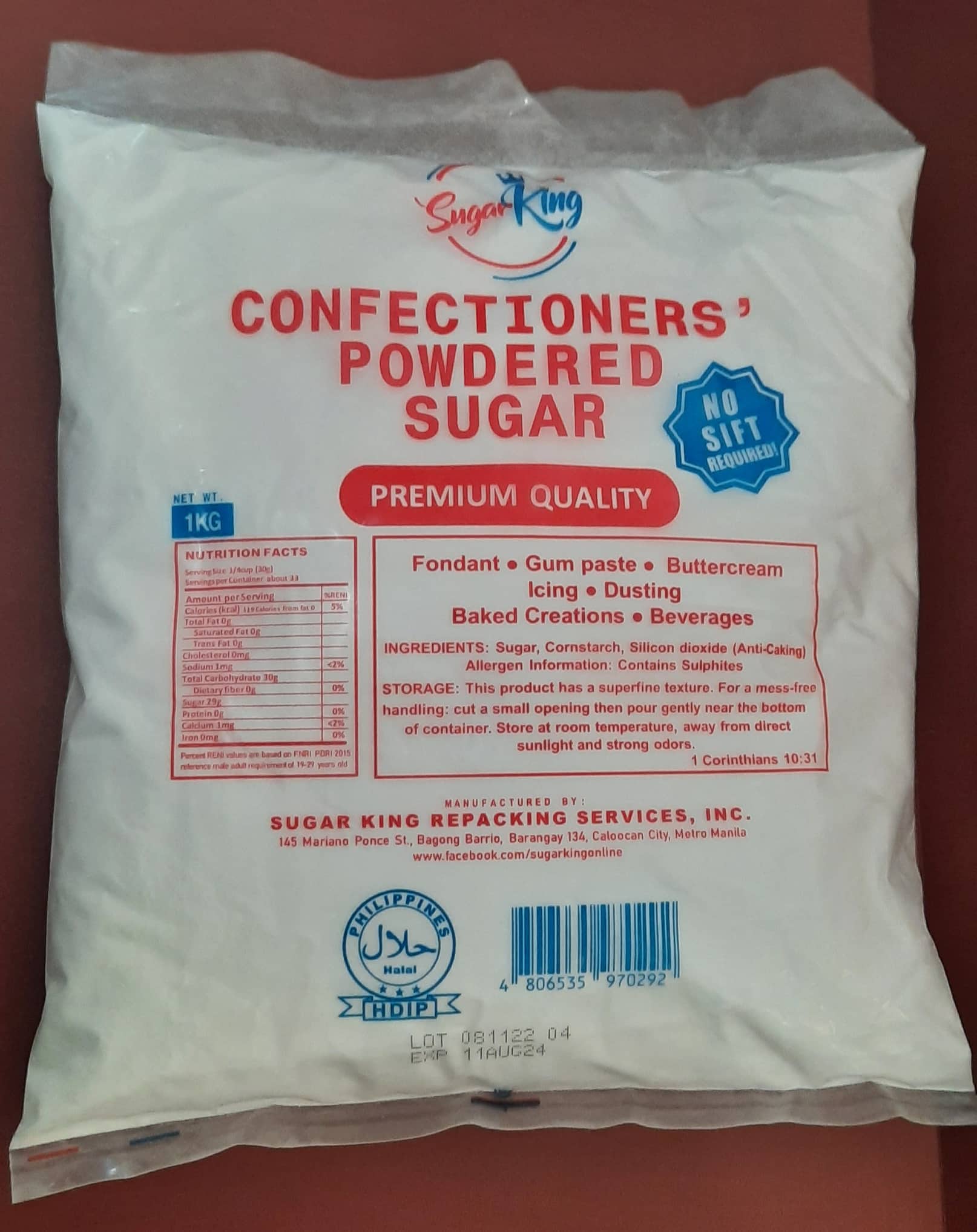 Sugar King Confectioner Sugar (Powdered Sugar) 1kg/2kgs | Lazada PH