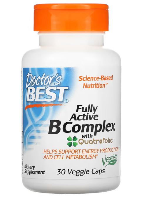 Doctor's Best Fully Active B Complex with Quatrefolic 30 & 60 Veggie ...