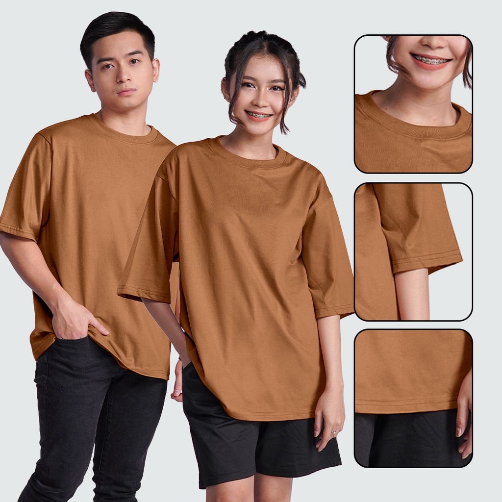 【Hot】 Infinitee Oversized Shirt For Men Women Khaki Green Mocha Plain ...