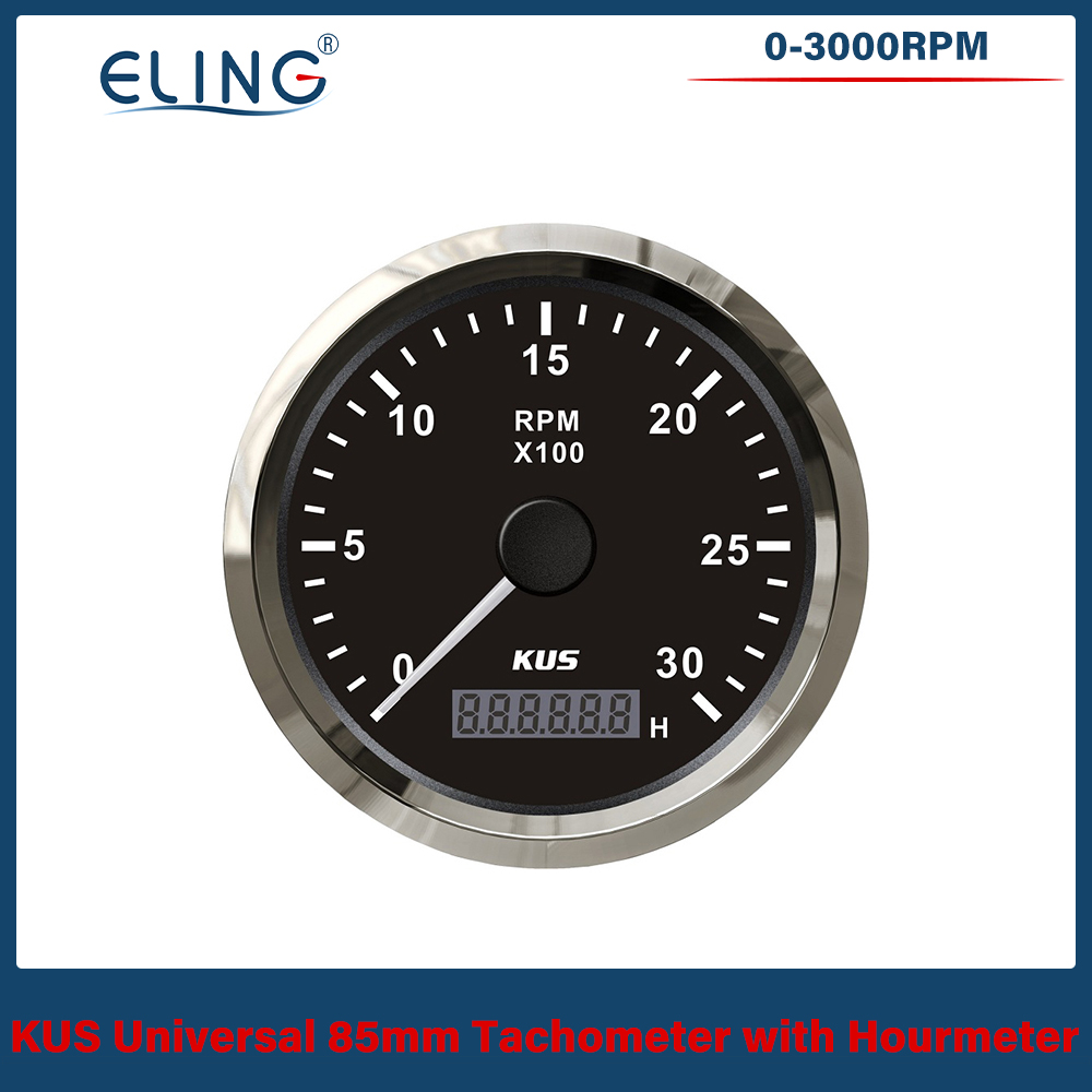 KUS Universal Waterproof 85mm Engine Car Boat Motorcycle Tachometer ...
