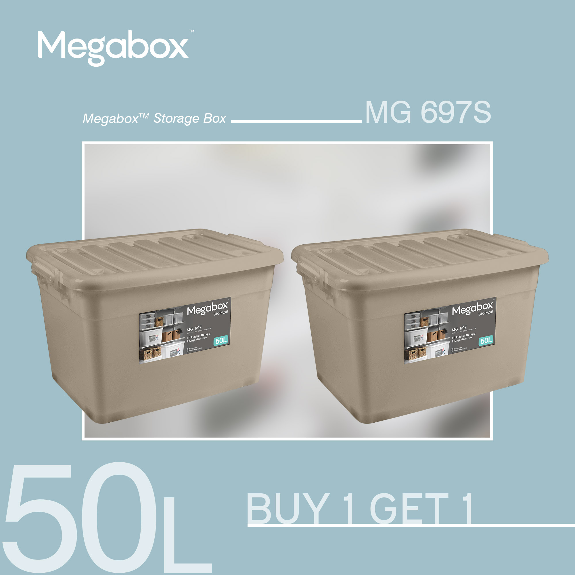 Megabox MG-697s 50L Storage Box (BUY 1 GET 1) | Lazada PH