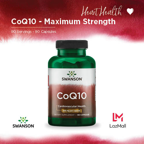 Swanson COQ10 Maximum Strength 200 MG 90 Caps Heart Health | Lazada PH